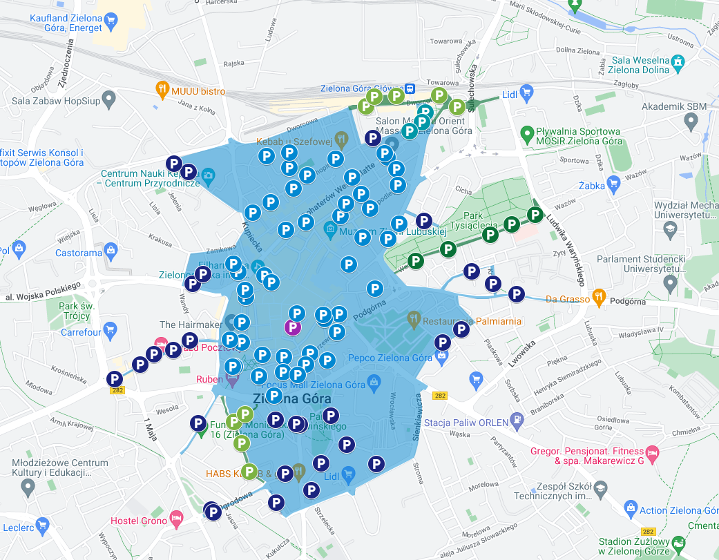 Strefa Płatnego Parkowania – mapa – Urząd Miasta Zielona Góra Strefa Płatnego Parkowania – mapa – Urząd Miasta Zielona Góra